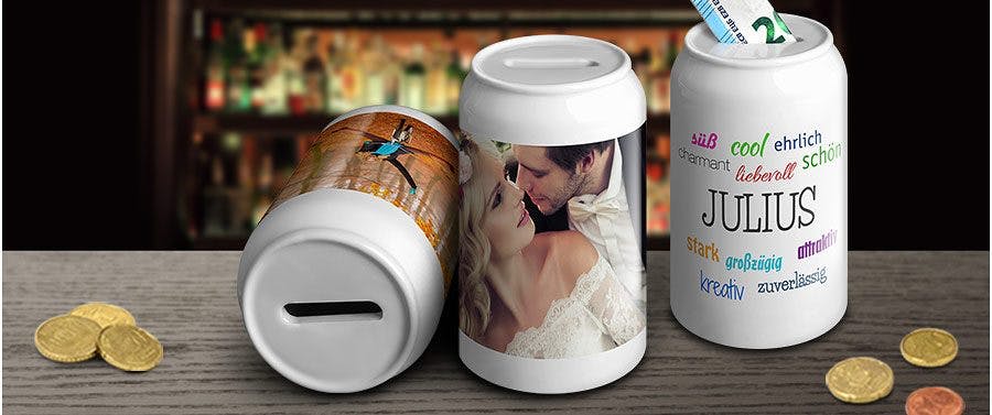 Spardose mit Foto & Namen gestalten | PrintPlanet